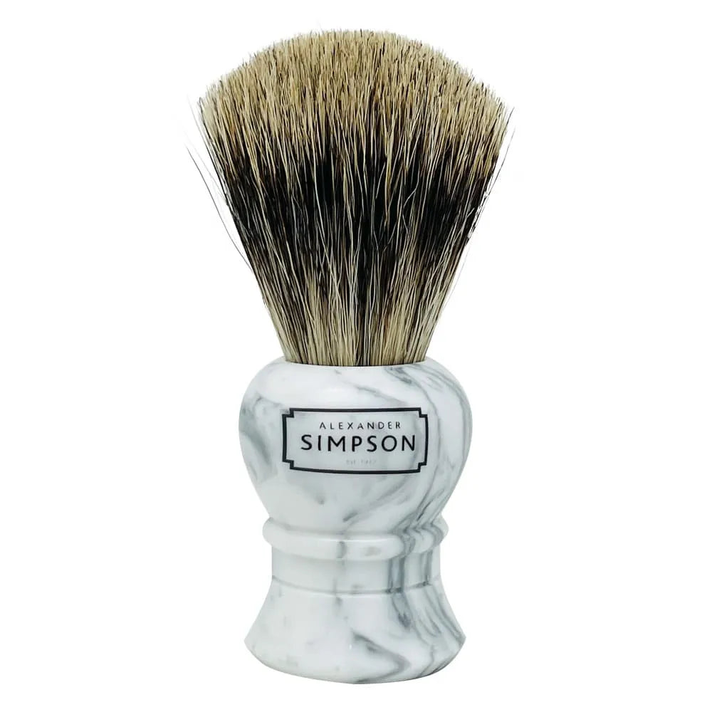 Simpsons | Pure Badger Islington Faux Grey Italian Marble Shaving Brus ...